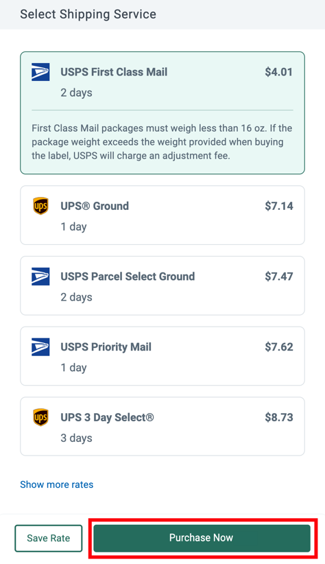 Browse Rates – PayPal Shipping Center Help