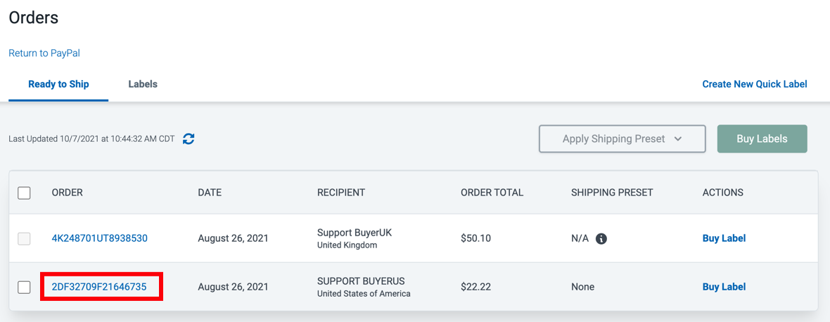 Change an Order's Ship To Address – PayPal Shipping Center Help